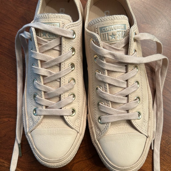 Converse | Shoes | Converse Womens All Star Tan Leather Sneakers 8 ...